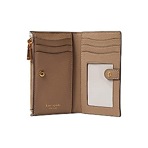 kate spade new york Spade Flower Monogram Coated Canvas Small Slim Bifold Wallet Natural Multi One Size