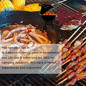 GOODFEER Cast Iron Skillets,10 inch Round Cast Iron Pan No Coating Physical Non Stick Grill Pan For Stove Tops/Camping BBQ