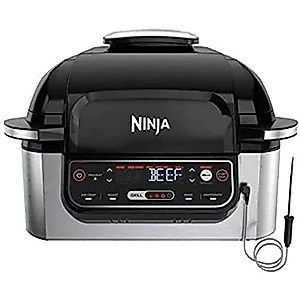 Ninja Foodi 5-in-1 Indoor Grill with Integrated Smart Probe, 3.9 L (4 qt.) Air Fryer