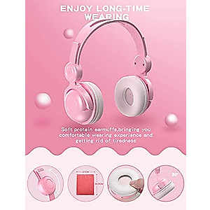 Kids Headphones with Microphone, Kids Headphones with Safe Volume 85db Limited-Shareport, Wired Headphones for Kids/Teens/Boys/Girls, Over Ear Kids Headphones for School/Travel/iPad/Phone/Tablet, Pink