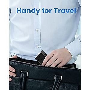 Power Strip with USB, Superdanny Mini Portable Desktop Charging Station with 2 Widely Outlets 3 USB Ports, 4ft Flat Plug Extension Cord, Travel Essentials, Cruise Compliant, for Home Office, Black