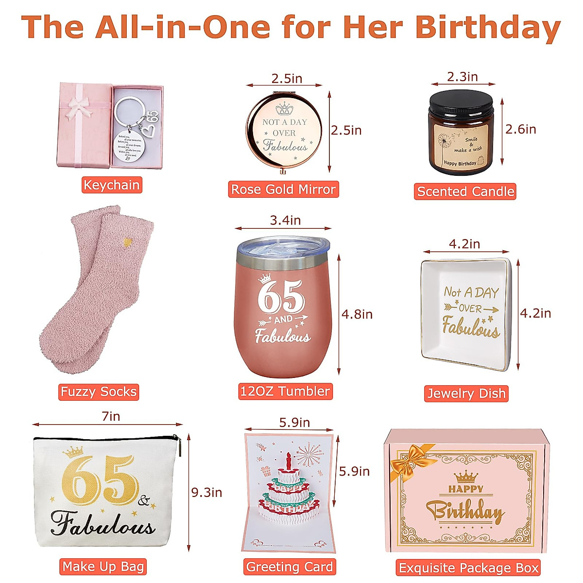 65th Birthday Gifts For Women, Happy 65th Birthday Gifts For Her Best Friend Mom Sister Wife Turning 65, Gift For 65 Year Old Woman Birthday Unique, Funny Birthday Gift Box Ideas