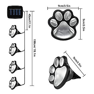 Solar Dog Cat Animal Paw Print Lights, LED Solar Garden Path Lawn Yard Decor Lamp, Cat, Puppy Animal Garden Lights Paw Lamp for Pathway, Outdoor Decorations-Solar Paw(Warm White)