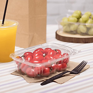 Karat 24oz PET Tamper Resistant Hinged Deli Container with Lid - 200 ct