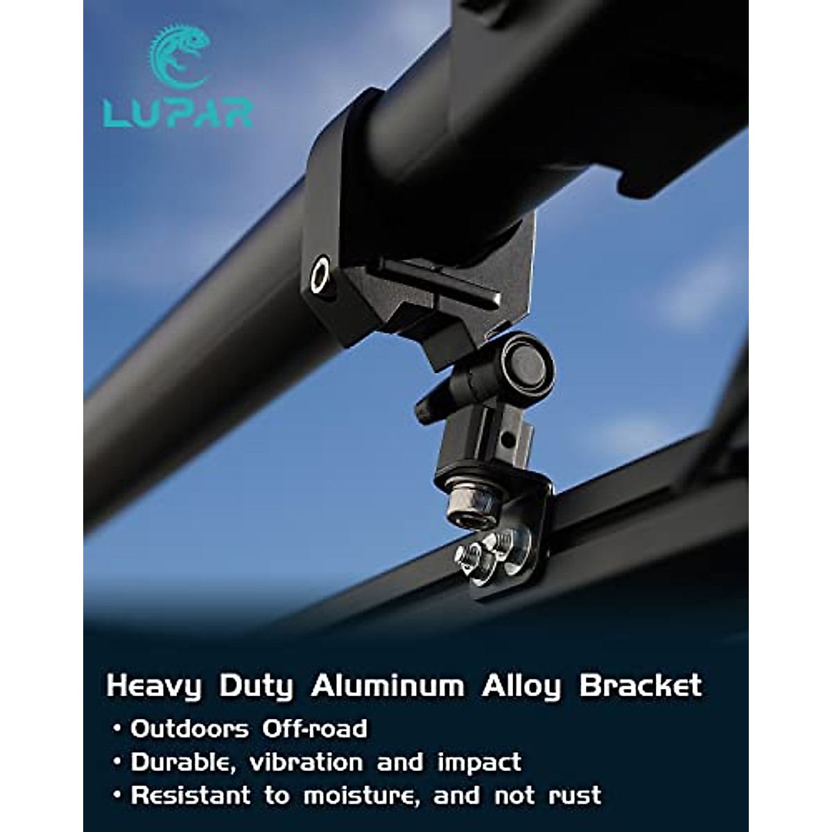 Lupar UTV Chase Lightbars C-Clamp Mounting Bracket Universal Fits 1.75" - 2 Inch Rollcage Bar Mount, Heavy-Duty Aluminum Brackets for Off-Road RZR - 2 Pack