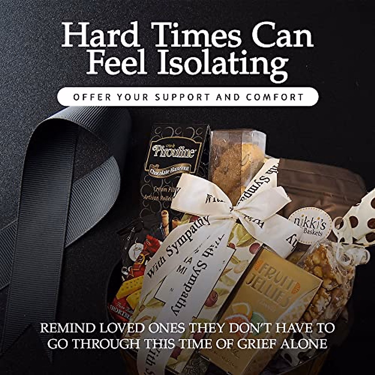 Sincere Sympathy and Condolence Gift Basket, Sympathy Food Basket for Loss of a Loved One, Gourmet & Beautifully Arranged Funeral Basket, Bereavement Care Package for Mourning and Grieving, by Nikki’s Gift Basket