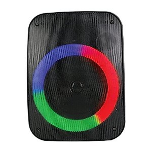 Naxa NDS-4003 Portable Bluetooth Speaker with Circular Disco Lights, Up to 2 Hours Play Time, FM Tuner, USB Port, MicroSD Card Slot, and 3.5mm Input, Black