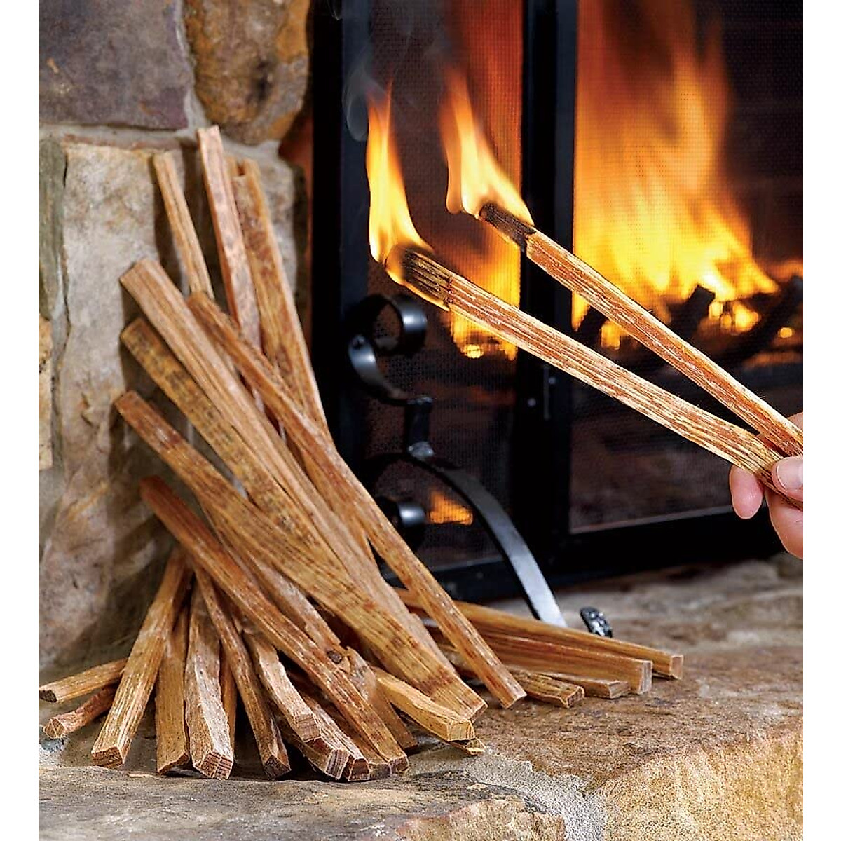 Plow & Hearth Fatwood Fire Starter Organic Kindling Firewood Sticks for Wood Stoves Fireplaces Campfires Fire Pits, Non Toxic (2 LB)