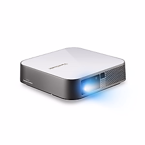 ViewSonic M2e Smart Wi-Fi Portable Projector 1080p with 1000 LED Lumens H/V Keystone Harman Kardon Bluetooth Speakers USB Type C and Screen Mirroring (Renewed)