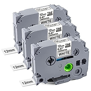 BOYEEZON for Brother P Touch Label Tape 12mm 0.47 White