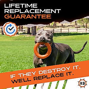 Monster K9 Indestructible Chew Ring - Lifetime Replacement - Ultra Durable Dog Toy for Aggressive Chewers - Chew, Tug, & Fetch - Best Tough Dog Toy for Medium & Large Breeds - Made in USA - 6.5in