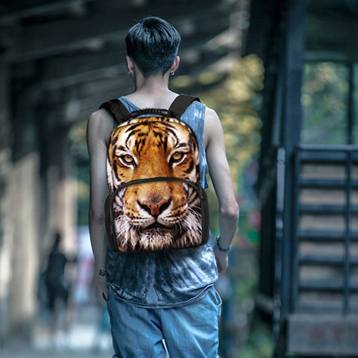 Animal School Bag,School College Backpack,Teenagers Casual Daypack,17 Inch Laptop Backpack for Men (Monkey)