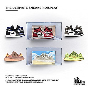 Engineered Edge Sole Showcase - 6 Clear Floating Shoe Shelves to Display and Showcase Your Sneaker Collection - Hardware Included | Shoe Display Shelf, Wall Shelf