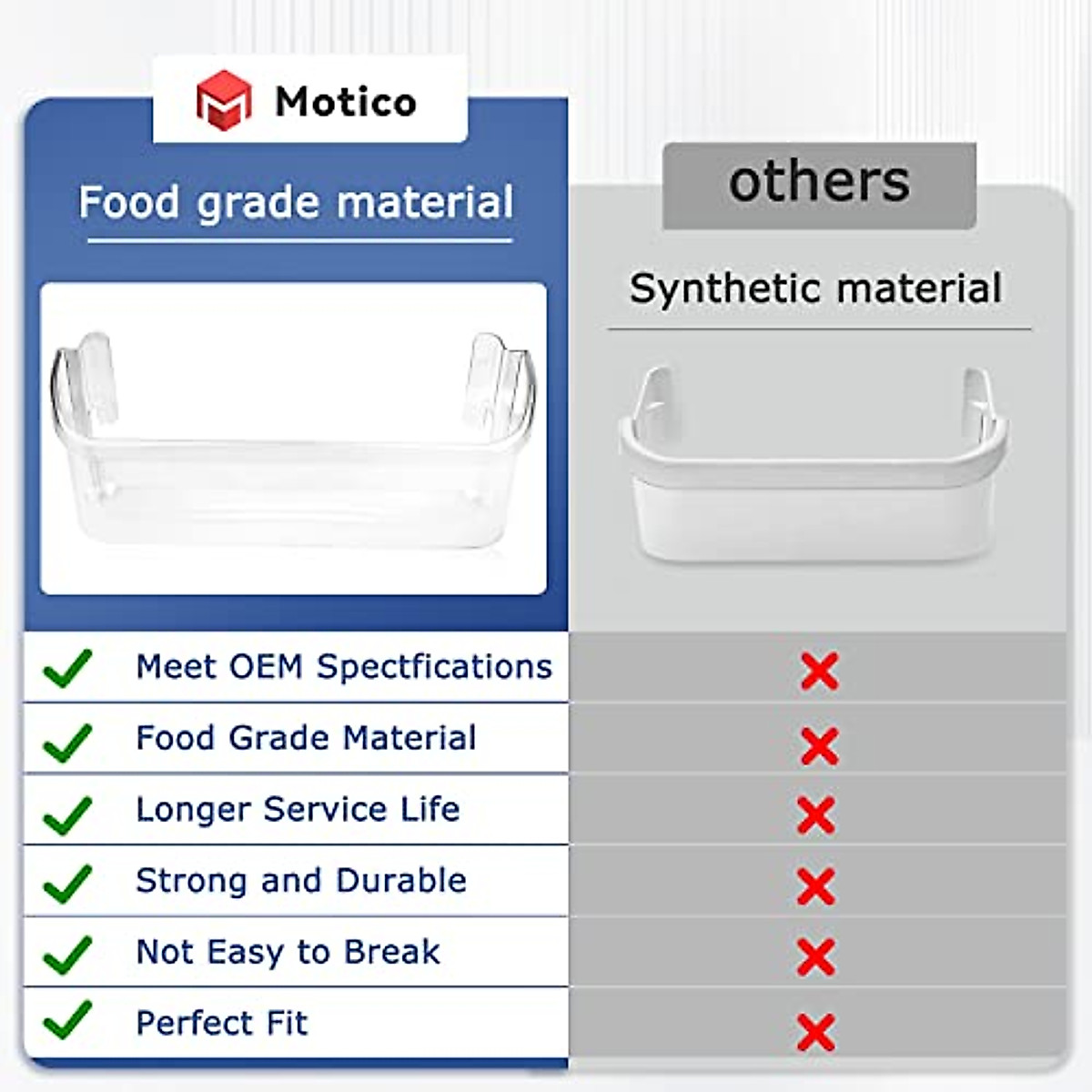UPGRADED 240323002 Refrigerator Door Bin Shelf Compatible with Frigidaire & Electrolux Parts Replaces 240323006 240323009 240323005 AP2115742 AH429725 EA429725 PS429725