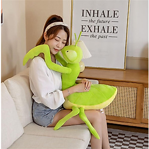 Skyseen Praying Mantis Pillow Mantis Animal Insect Shaped Throw Pillow for Home Decoration 27.6"