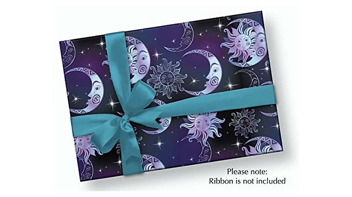 Celestial Sun Moon Stars Wrapping Paper - Vibrant Gift Wrap