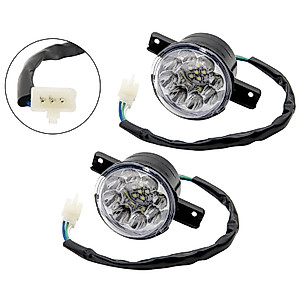 CMOOD 12V LED Front Headlight Compatible for TaoTao 125cc 150cc 250cc 300cc ATV Quad Headlights, Left Right Front Head Light for Coolster Peace JCL Baja Yamoto kazuma Roketa Chinese 4 wheeler (2PCS)