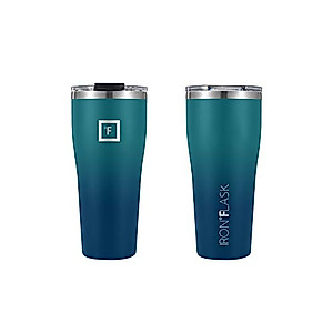 IRON °FLASK Insulated Rover Tumbler w/Lid & Straw - 32 Oz Leak Proof & Stainless Steel Bottle for Hot & Cold Drinks - Coffee Travel Mug, Water Metal Canteen, Thermal Cup - Dark Night