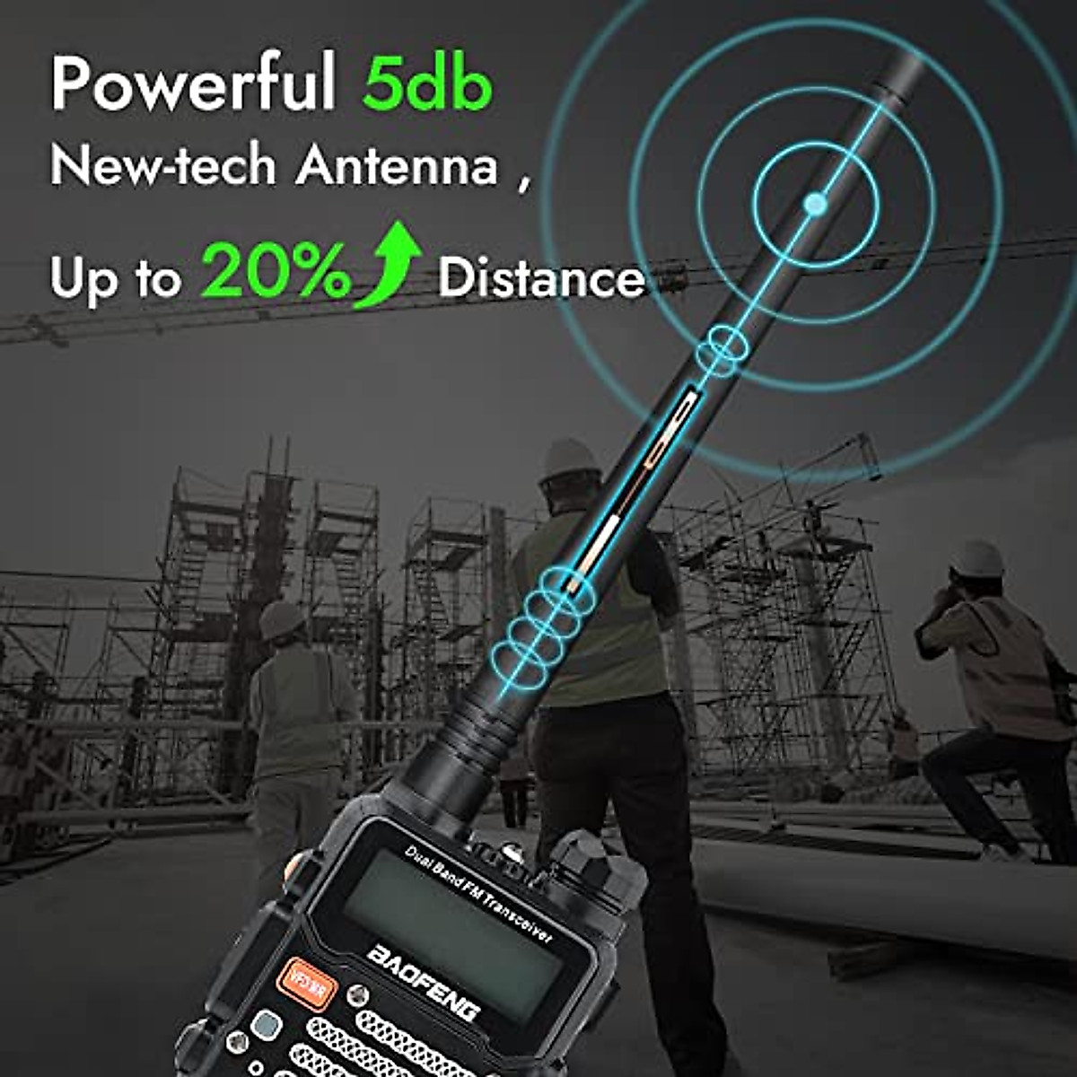 BAOFENG Two Way Radio, BF-F9 V2N 8-Watt Dual Band Radio with 2100mAh Li-ion Battery Portable Walkie Talkies with Includes Full Kit.Frequency Range 144-148/420-450Mhz