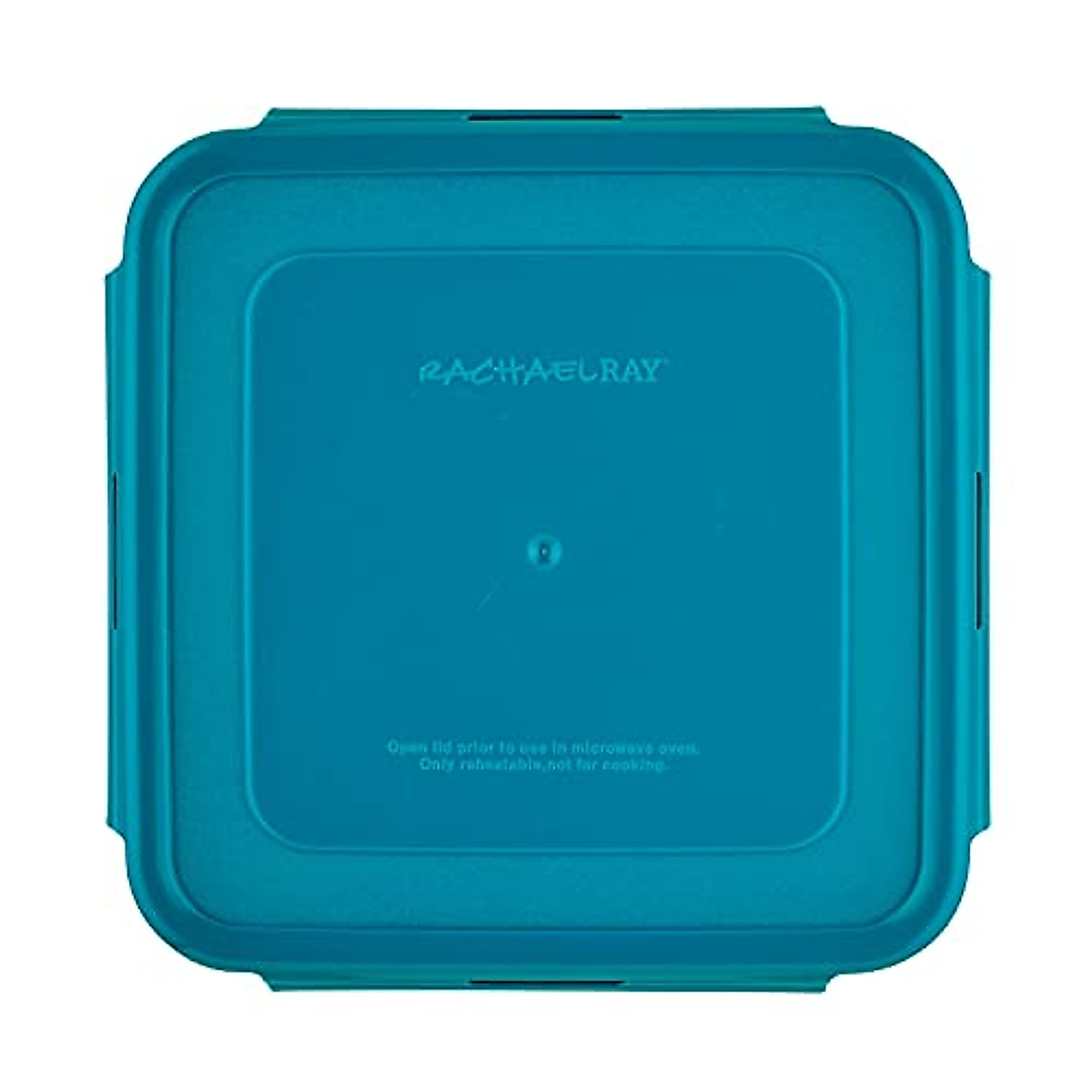 Rachael Ray Leak-Proof Nestable Container Food Storage Bin Set, 10-Piece Square, Teal Lid