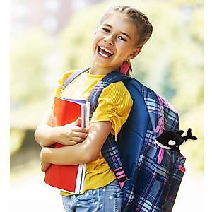 Puzzled Killer Whale Plush Keychain Stuffed Animal Toy - Soft Ocean Life Animal Black Whale Charm Keyring, Decorative Plush Toy Accessory Fun Buddy For Kids Bag - 4 Inches