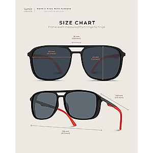 WearMe Pro - Square Polarized Aviator Modern Rectangular Men's Sunglasses