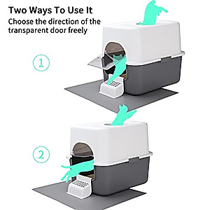 Sfozstra Cat Litter Box with Lid, Fully Enclosed Splash-Proof Litter Box,Top Entry Cat Litter Box, Easy to Assemble and Installation (Grey, Small)