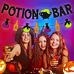 Potion Bar Banner Halloween Witches Haunted House Theme for Boy Girl Kids Halloween Decorations Festival Holiday Party Supplies