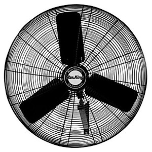 Air King 9074 24-Inch 3-Speed Industrial Grade Oscillating Wall Mount Fan, 1/3-Horsepower, Black Finish