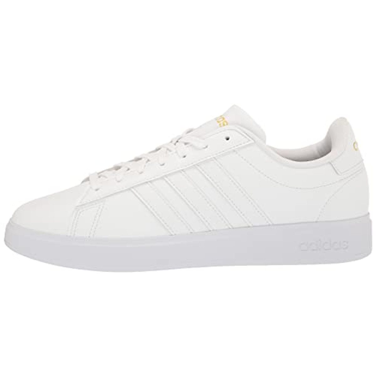adidas womens Grand Court 2.0 Tennis Shoe, Ftwr White/Ftwr White/Gold Metallic, 8 US