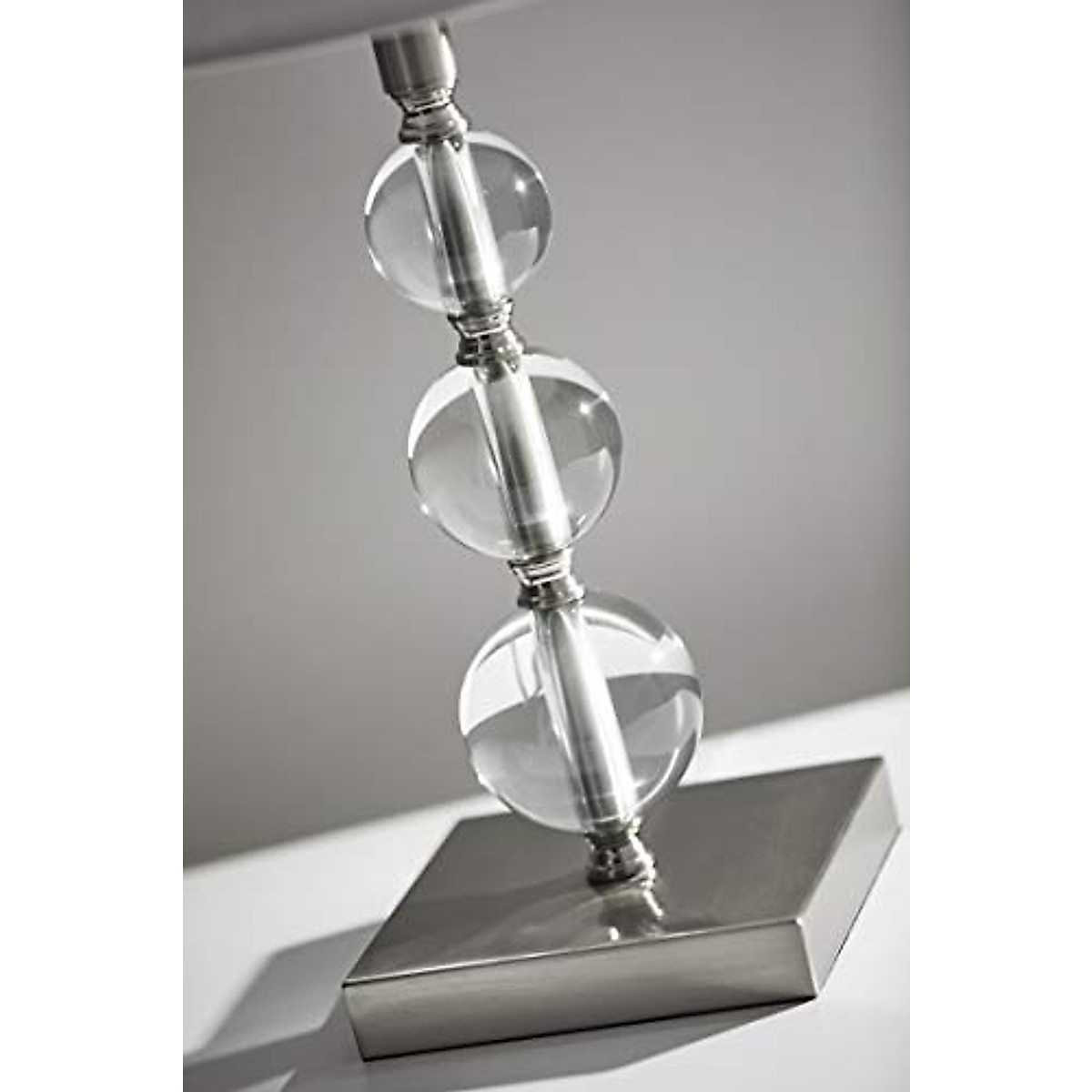 Adesso 1585-22 Olivia 3-Piece Floor Lamp Set, 60.5 in./23 in., 150W, Brushed Steel/White, 3 Steel Lamps