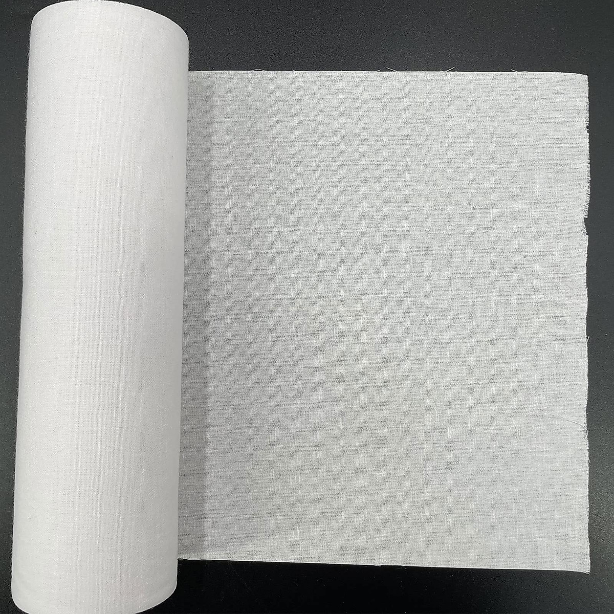 PLANTIONAL Woven Cotton Iron-On Fusible Interfacing: 10.6 inch X 10 Yards White Heavy Weight 100% Cotton Single-Sided Interfacing for t-Shirt Quilts Blouses Dress Shirts Collars DIY Crafts Supplies