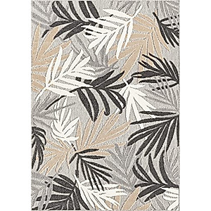 Jute Water Resistant Indoor Outdoor Rug 5x7 - Modern Outdoor Rugs for Patio, Entryway, Deck, Porch, Camping, RV - Outside Area Rug