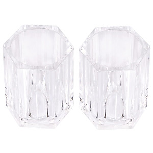 ONLYKXY 2pcs Clear Acrylic Toothpick Holder Elegant Clean For Home Kitchen Storage Gadgets Creative Portable Toothpick Box (Rhombu)