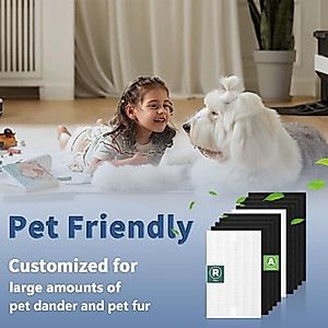 HPA100 Replacement Filters for Honeywell HPA100 HRF-ARVP100 Series Air Purifier HPA094, HPA100, HPA104, HPA105, HPA3100 and HPA5100, 2 HEPA R Replacement Filters and 8 A Carbon Pre-Cut Pre-Filters