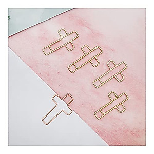 Paper Clip 100pcs Cross Bible Paper Clips 50 Rose Gold and 50 Gold Paper Clip, Notepads, Files, Folders, Bookmarks for Work, Study, Diary