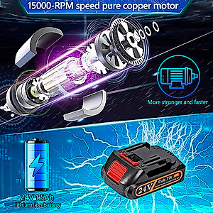 Cordless Grass Shear & Hedge Trimmer Handheld Shrub Grass Trimmer Grass Cutter Electric Hedge Shear with Battery and Charger