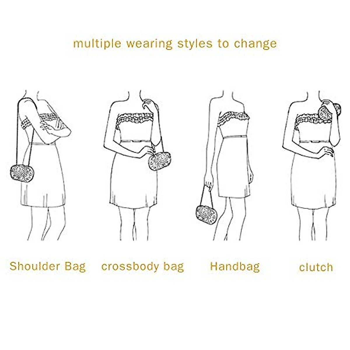 Velvet Heart Shape Clutch Purses for Women Evening Party Tote with Shoulder Chain