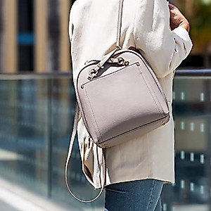 Miztique - The Daisy Purse for Women, Soft Vegan Leather Shoulder Strap Bag or Convertible Backpack - Taupe