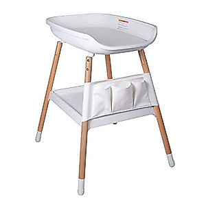 Beberoad Love Baby Changing Table Dresser Diaper Station with Changing Pad Adjustable Height Top Changing Table with Nursery Organizer and Large Storage Rack for Newborn Baby and Infant (White)