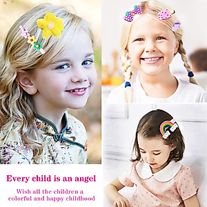 58PCS Baby Hair Clip, Toddler Girls Hair Accessories, Kids Hair Clips for Styling, Flower Candy Fruits Rainbow Cute Hair Clips for Girls