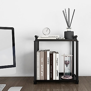 XEENEW Bathroom Counter Organizer, 2 Tier Bathroom Countertop Organizer, Vanity Organizer for Bathroom Storage, Bathroom Counter Shelf Organizers, Kitchen Spice Rack Organizer, Black