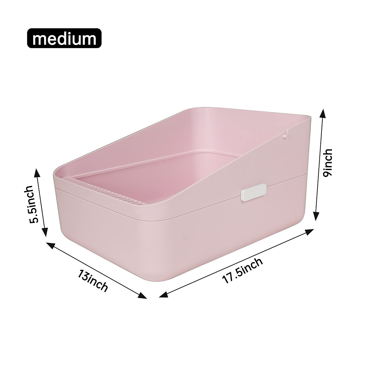 Sfozstra Open Litter Box,Prevent Sand Leakage, Durable High Side Sifting Litter Box for Small Cats,Enclosed,Secure and Odor Litter Box, Removable Litter Box, Easy to Clean(Pink M)