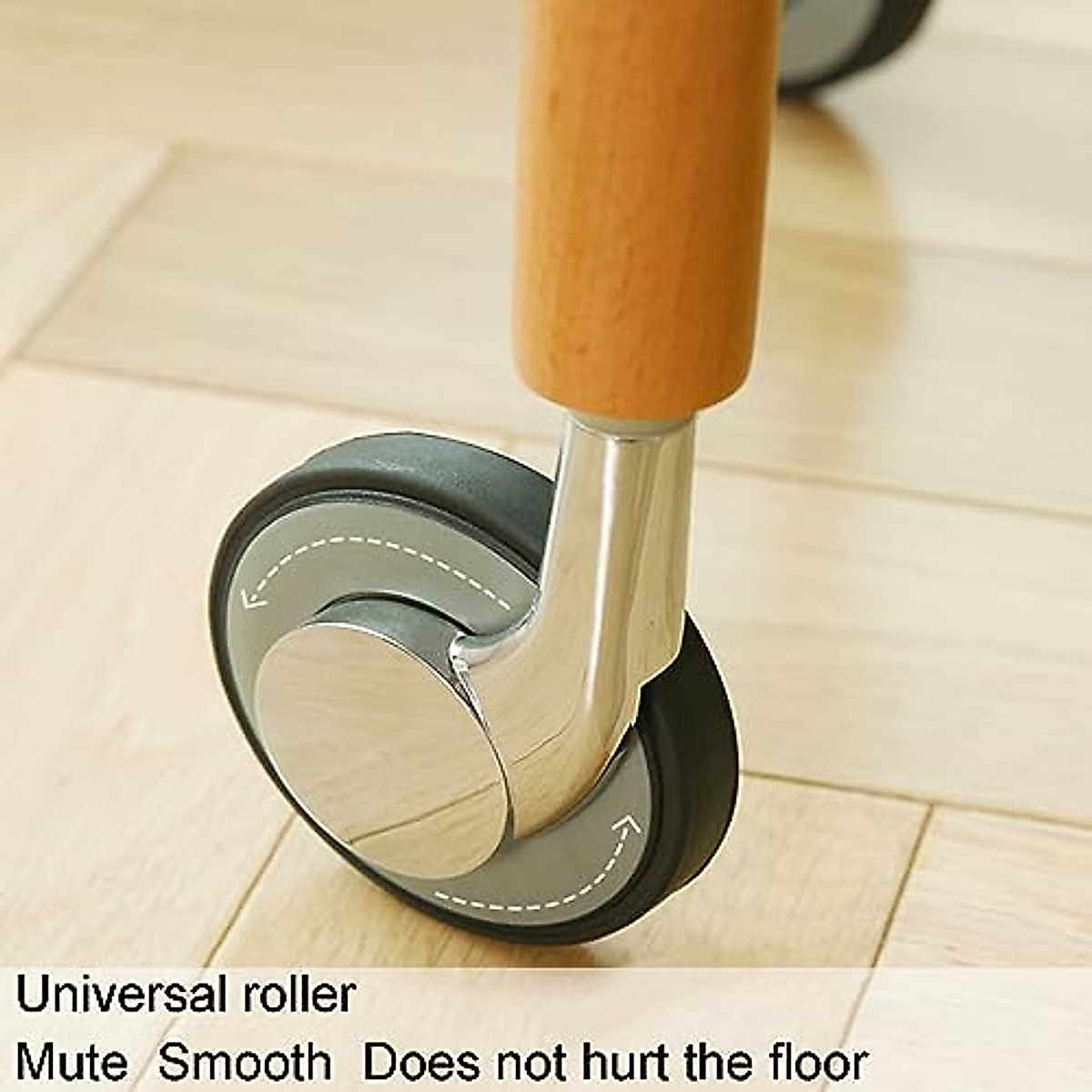 POCHY Multipurpose Catering Trolley Movable Serving Cart Kitchen Trolley Kitchen Rolling Storage Cart Universal Wheel Beech Bracket PP Tray Load 25Kg (Color : White, Size : 19.7x13.8x24.4in)