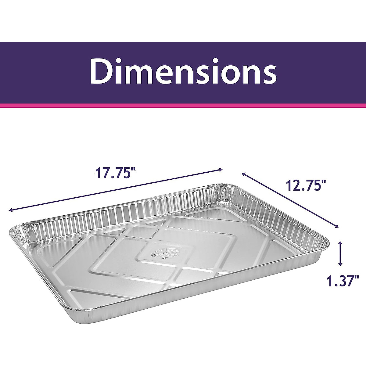 Aluminum Pans Half Size Cookie Sheet 15 Count Durable Nonstick Baking Sheets 17.75" x 12.75" - Sheet Pan, Baking Tray, Cookie Sheets, Foil pans, Foil trays, Sheet Baking Pans