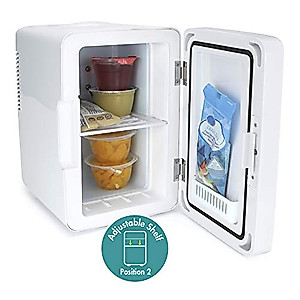 LED Lighted Mini Fridge with Mirror Door, White