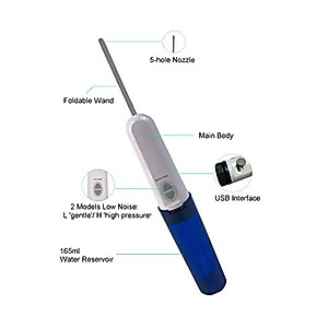Upgraded Electric Portable Travel Bidet, Contain Large Water Bottle, Two Size adapters, USB Charger, Handy Toilette Sprayer Good for Personal Care