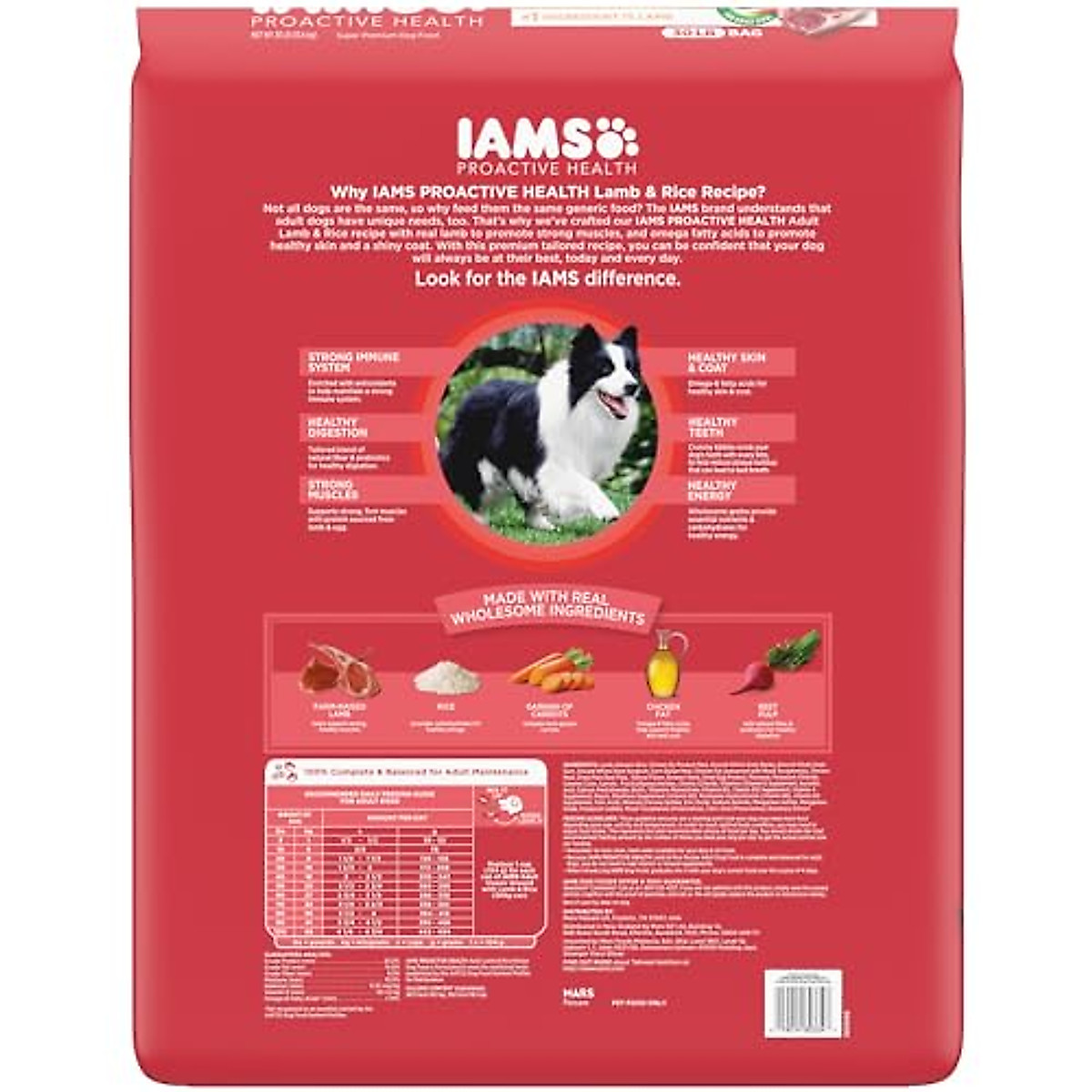 IAMS Minichunks Adult Dry Dog Food Lamb & Rice Recipe Dog Kibble, 30 lb. Bag