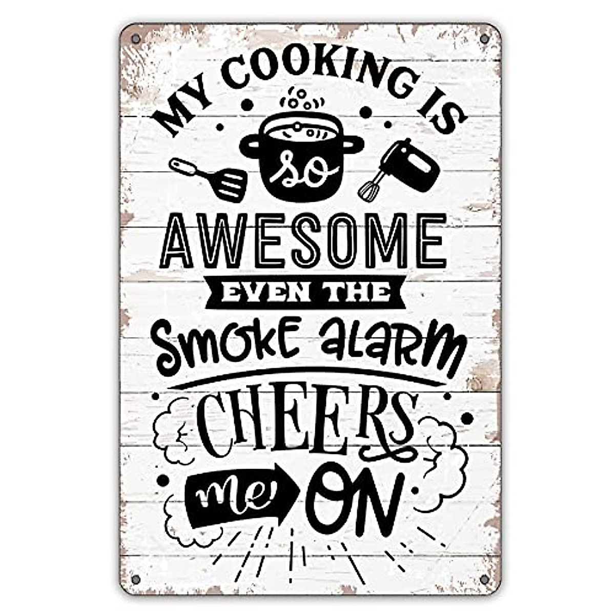 QIONGQI Funny Kitchen Quote My Cooking is Awesome Metal Tin Sign Wall Decor Retro Kitchen Signs with Sayings for Home Kitchen Decor Gifts
