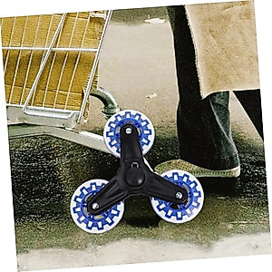 TEHAUX 1 Pair Shopping Wheel Wheelies Collapsible Hand Truck Collapsible Cart Handtruck Shopping Trolley Foldable Hand Truck Fold up Wagon Trolley Cart Wagon Wheels Hand Cart Plastic Blue